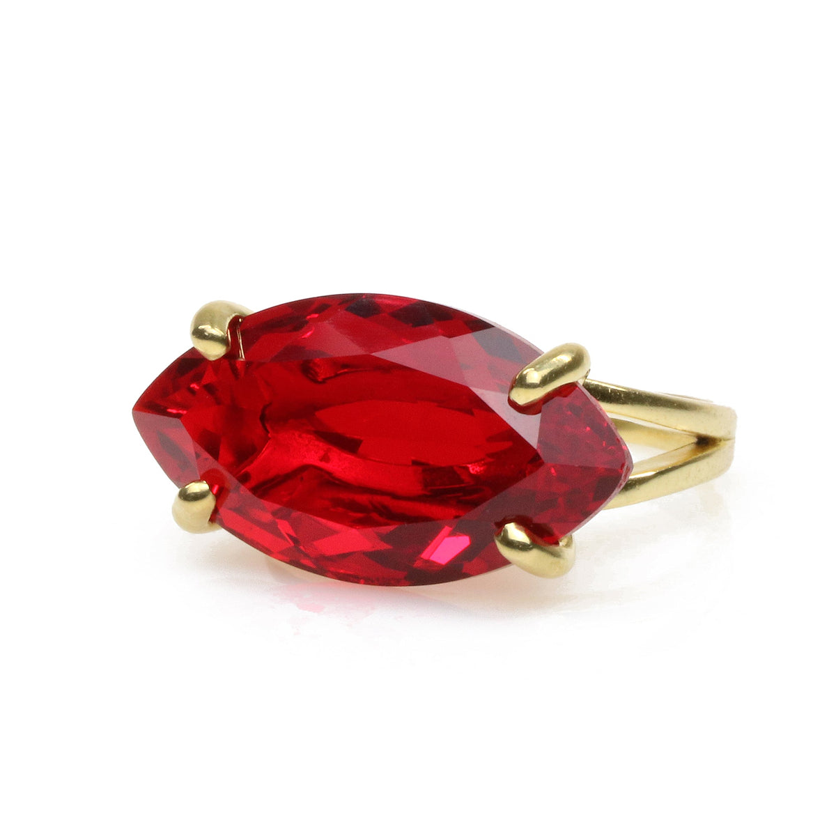 Bold Ruby Marquise Ring in 14k Gold Filled Band – Anemone Jewelry