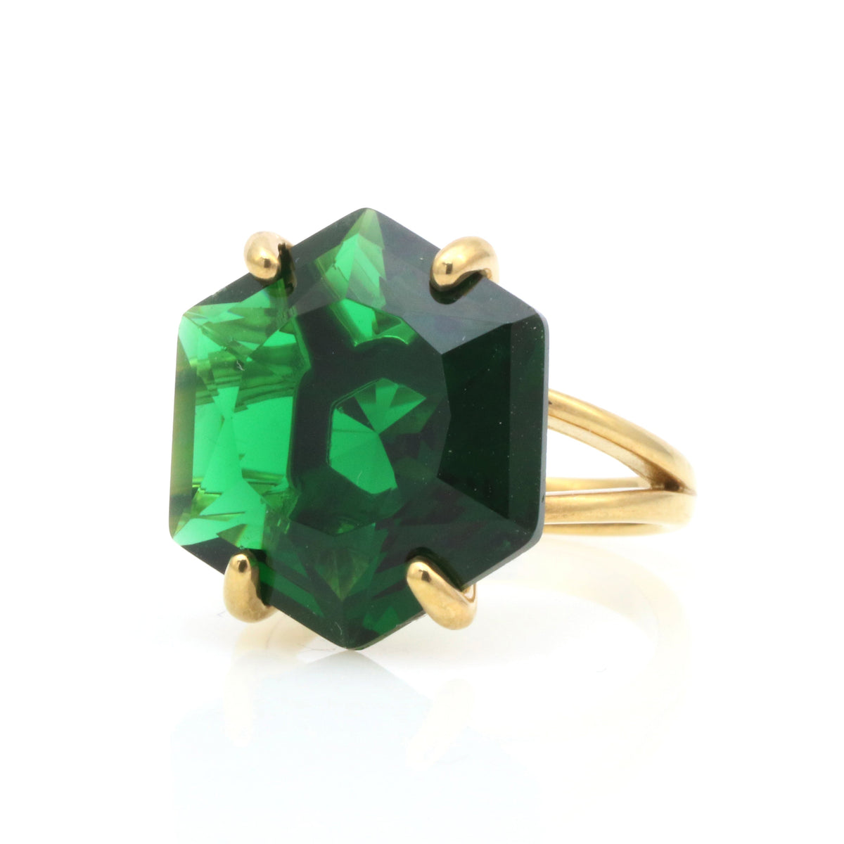 Big Emerald Ring in 14k Gold – Anemone Jewelry