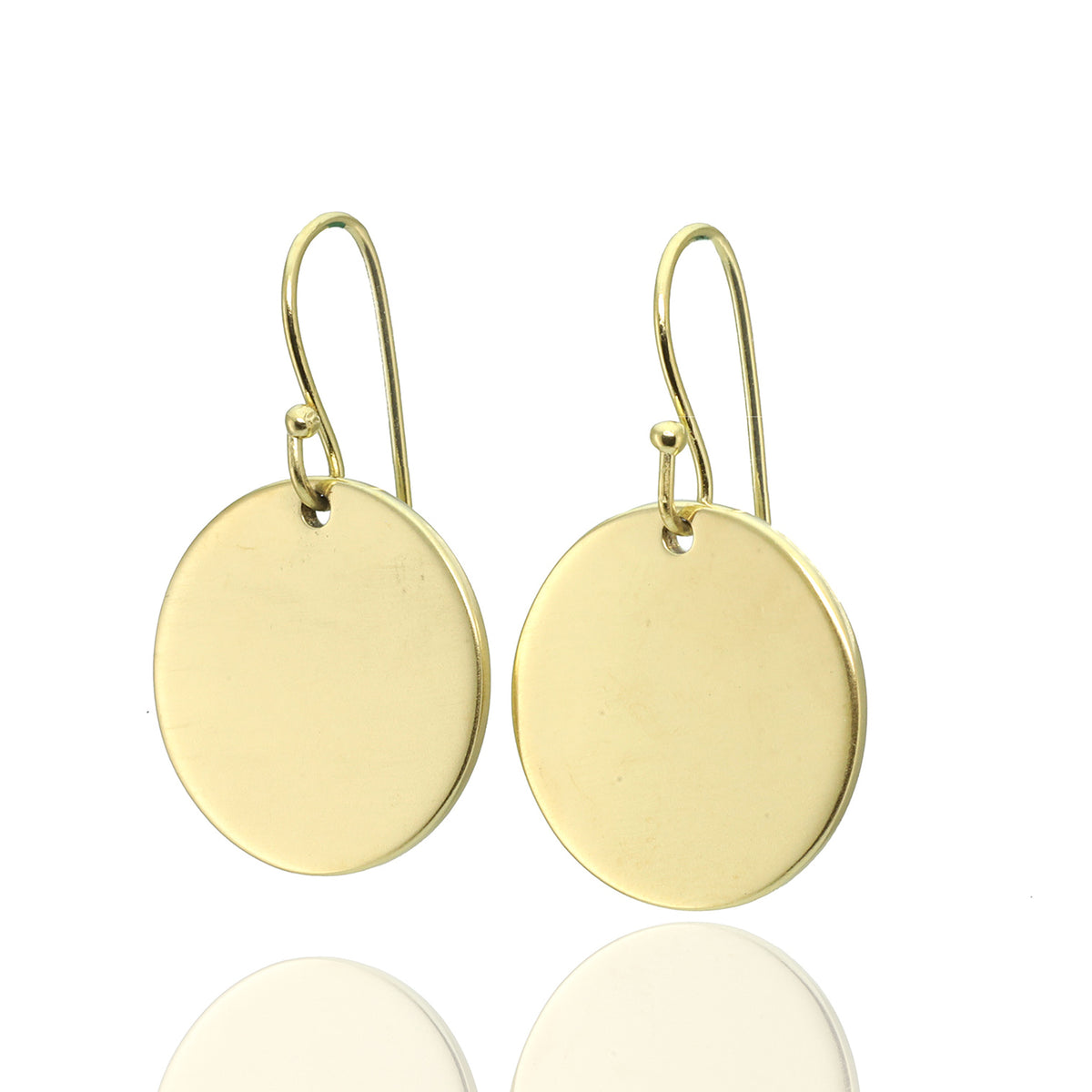 Round 20mm Coin Gold Earrings – Anemone Jewelry